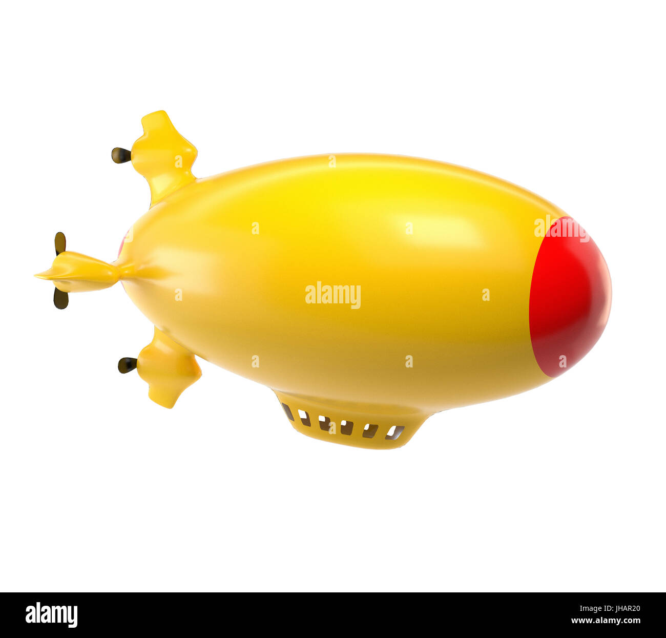Yellow airship on a white background. 3D render Stock Photo - Alamy