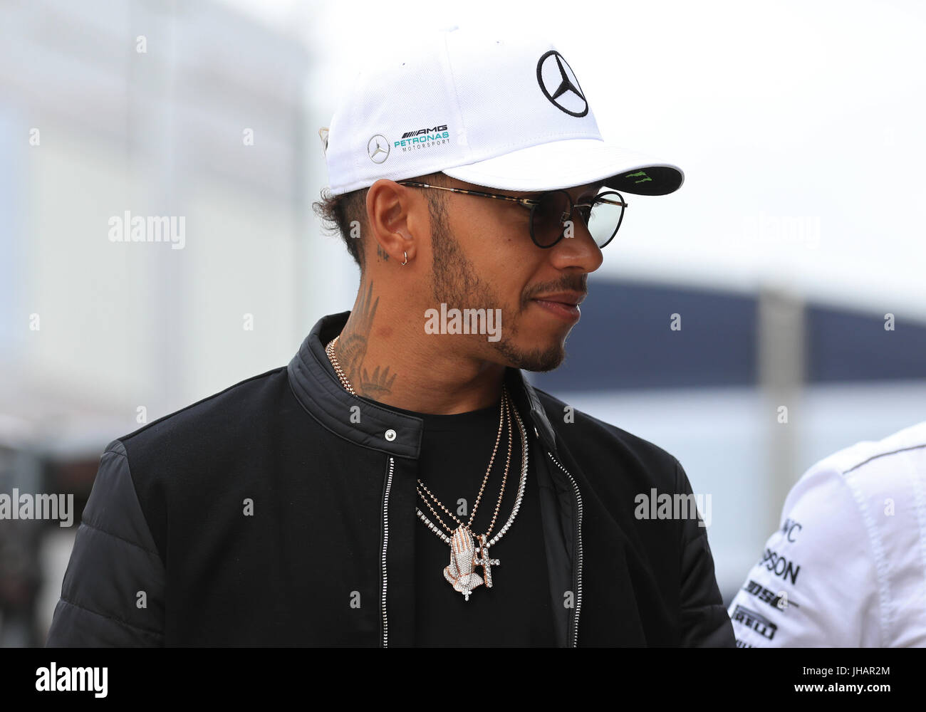 Mercedes' Lewis Hamilton during Paddock Day of the 2017 British Grand ...