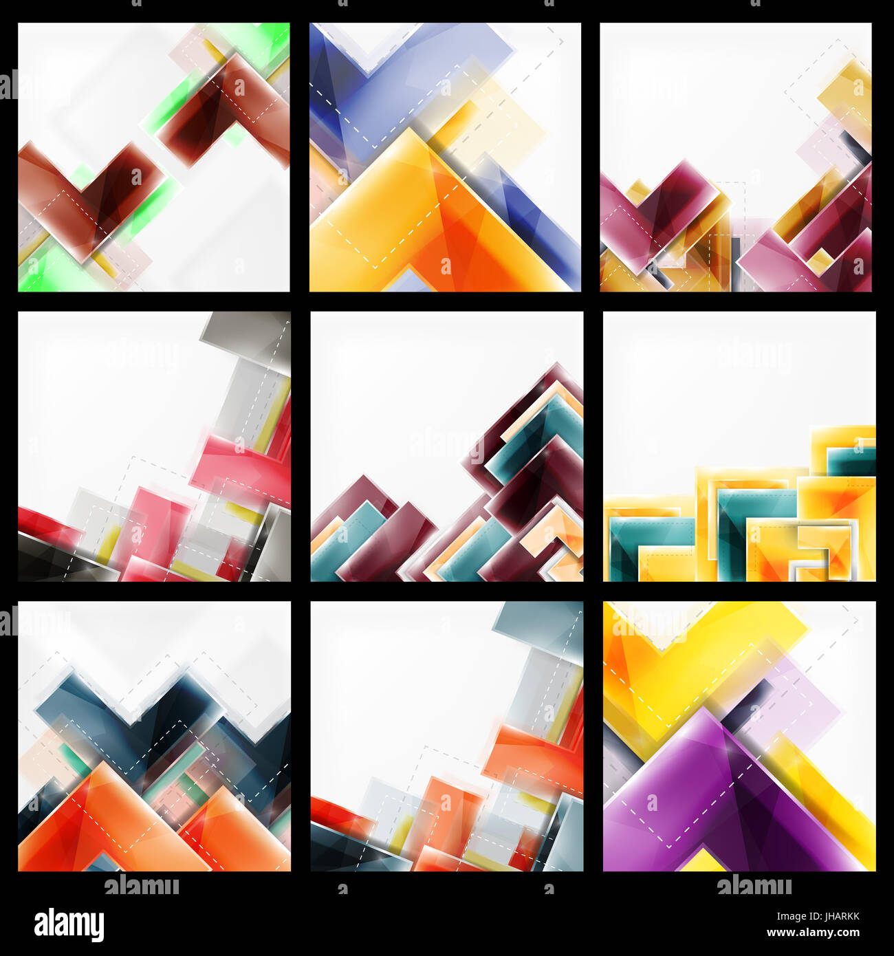 Set of arrow abstract geometric backgrounds. universal blank templates ...