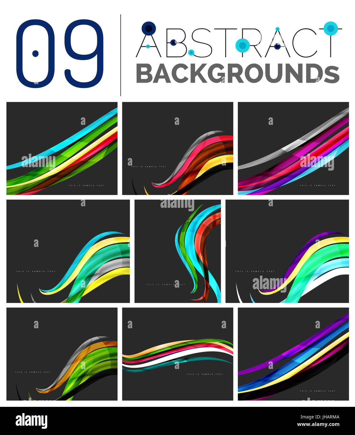 Pack of abstract backgrounds - smooth elegant unusual waves in ...