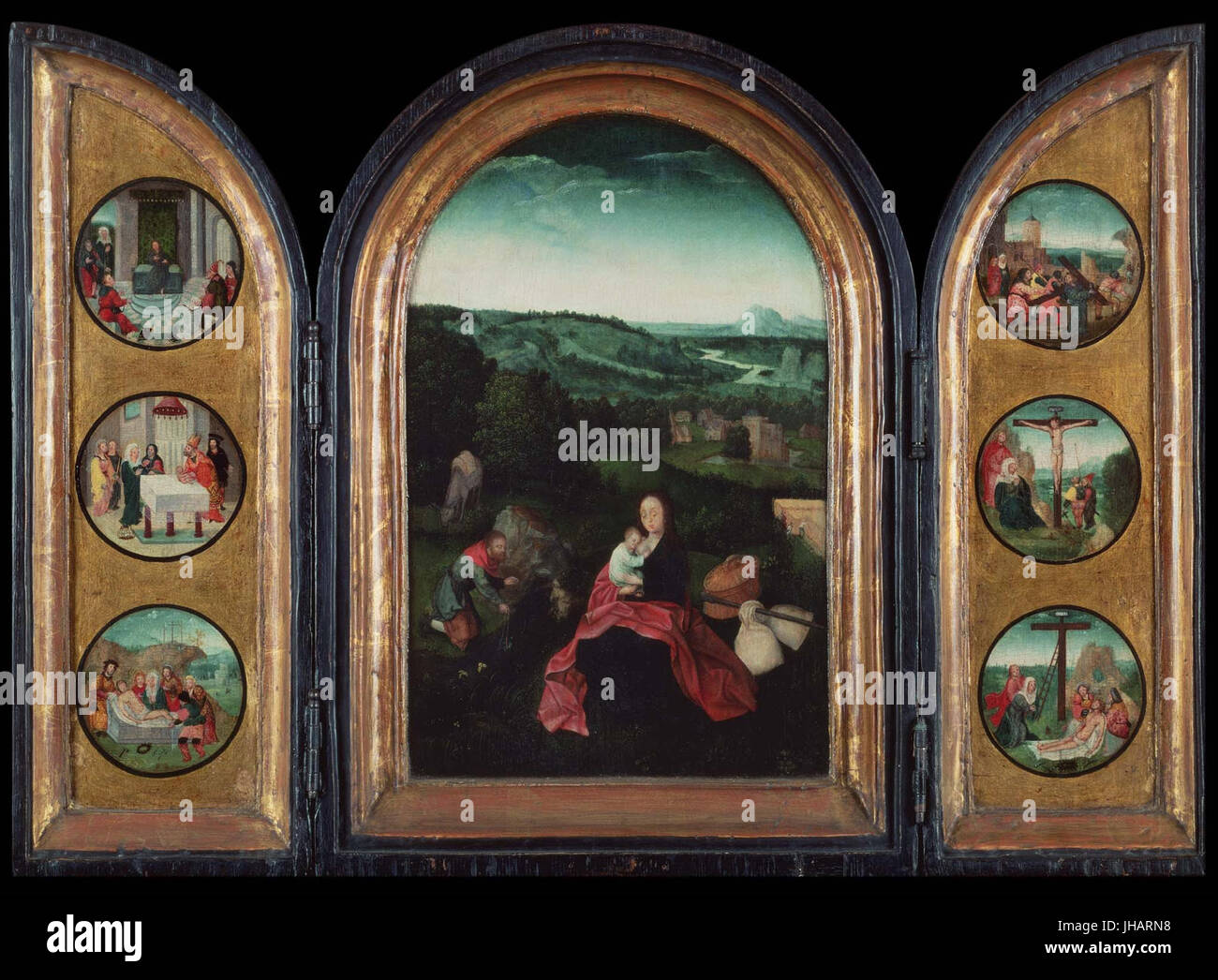 Joachim Patinir (follower of) - Triptych- Rest on the Flight into Egypt Stock Photo - Alamy