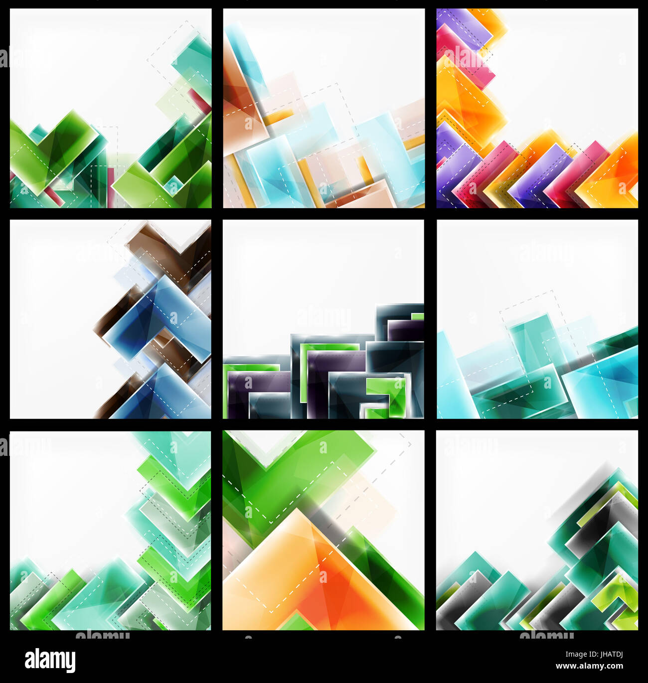 Set of abstract colorful backgrounds. Collection of web brochures ...