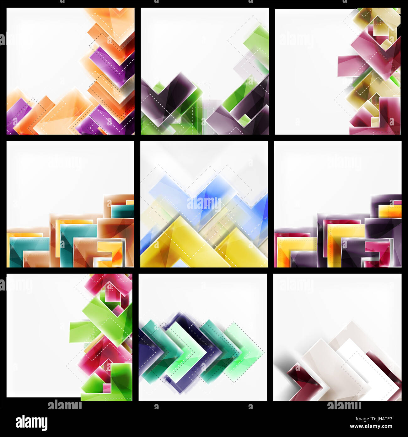 Set of arrow abstract geometric backgrounds. universal blank templates ...
