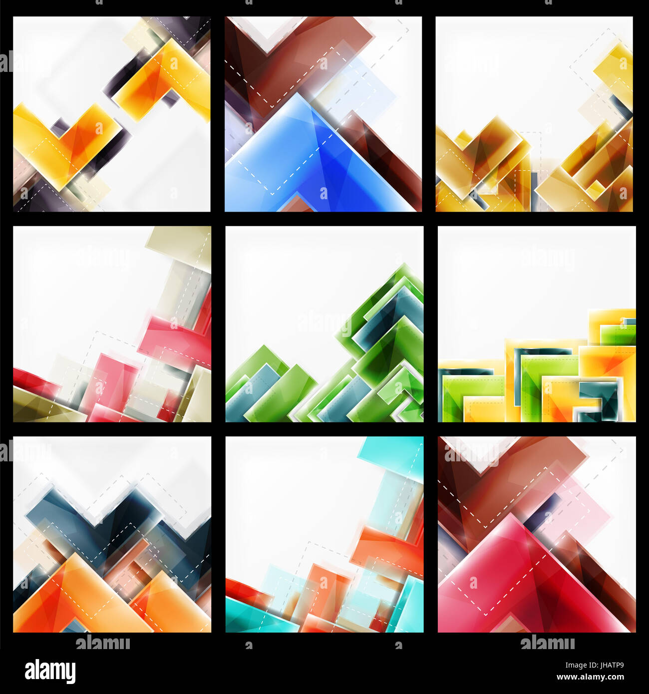 Set of 3d arrow backgrounds. Collection of web brochures, internet ...