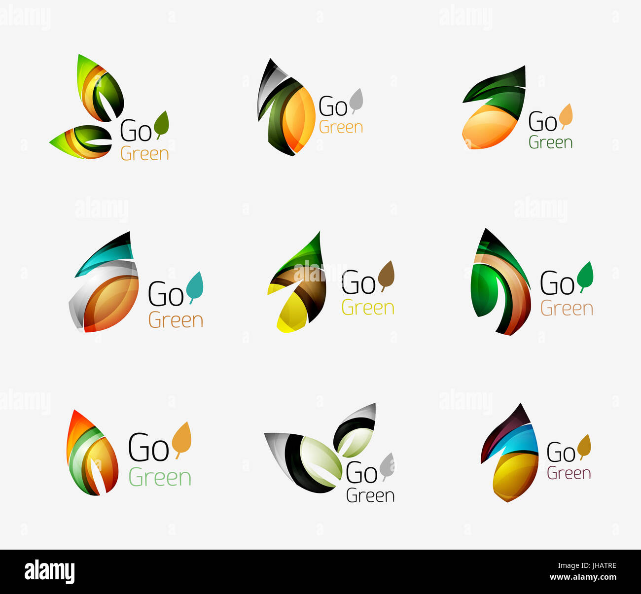 Set of leaf logos. illustration Stock Photo - Alamy