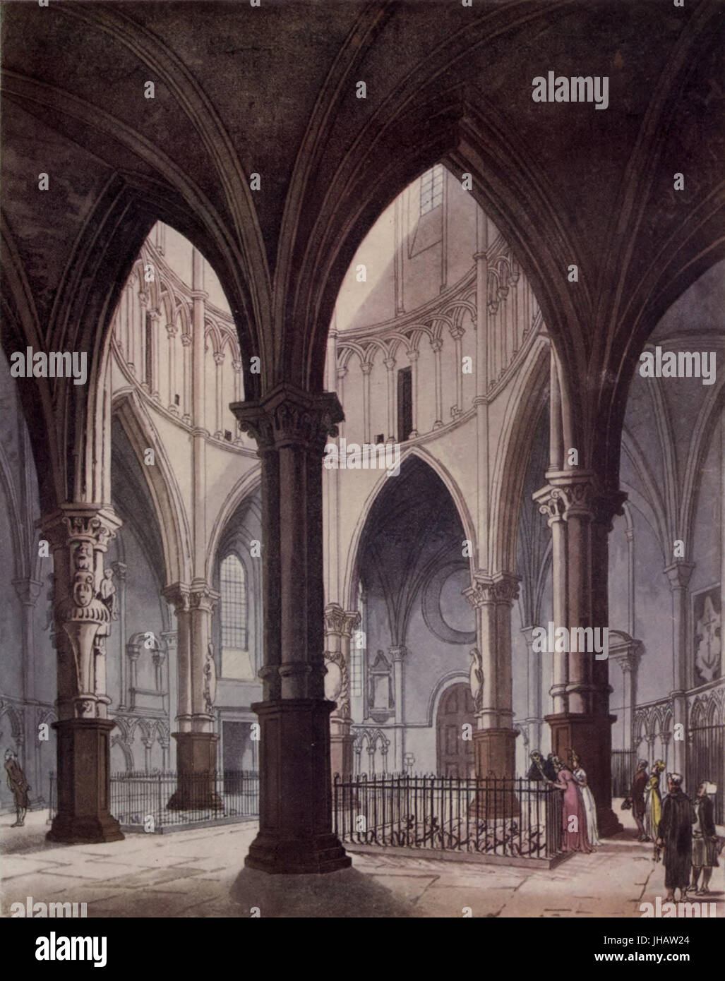 Microcosm of London Plate 084 - Temple Church Stock Photo - Alamy