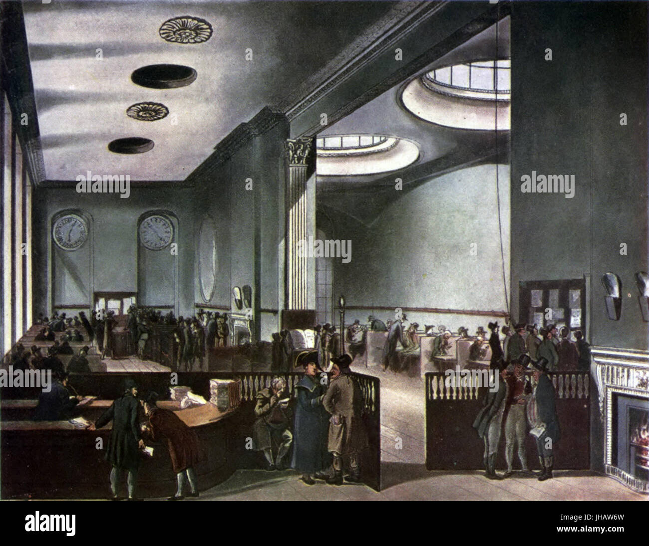 Microcosm of London Plate 049 - Lloyd's Subscription Room (colour Stock ...