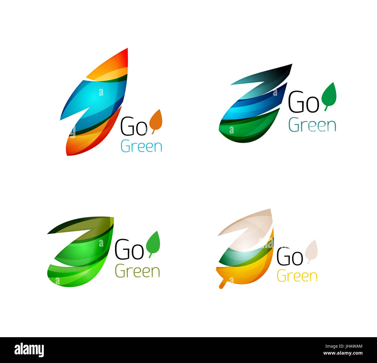 Set of leaf logos. illustration Stock Photo - Alamy