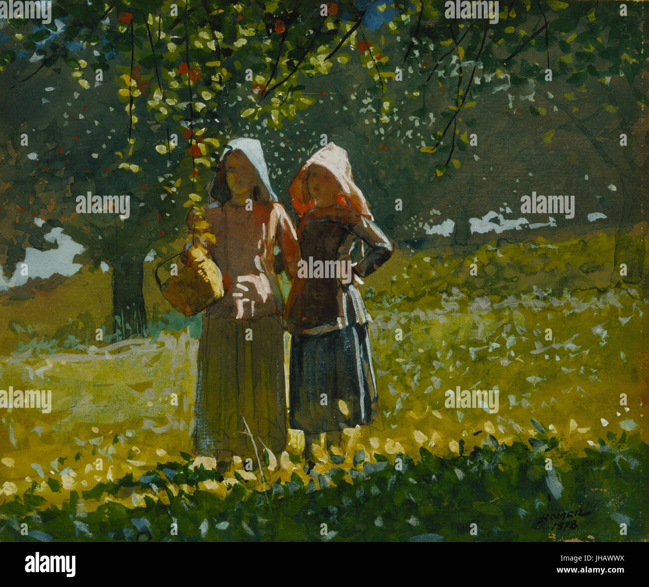 Winslow Homer - Apple Picking Stock Photo - Alamy