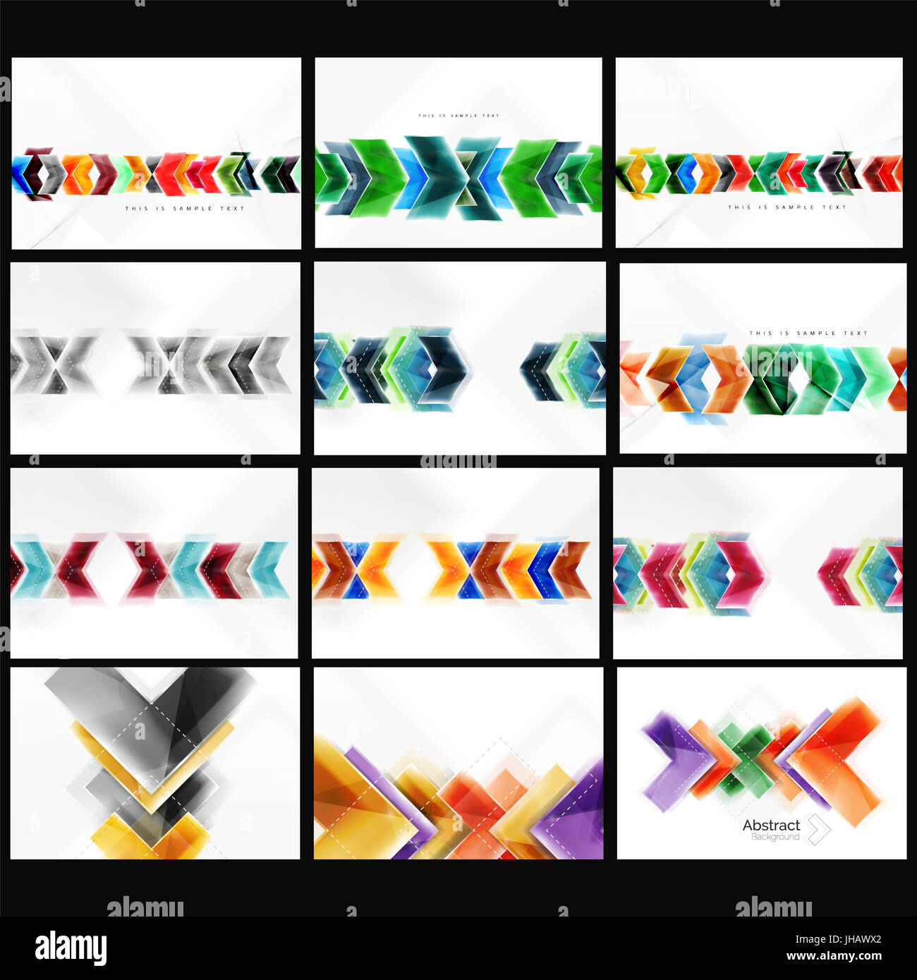 Collection of arrow abstract backgrounds. Set of web brochures, internet flyers, wallpaper or ...