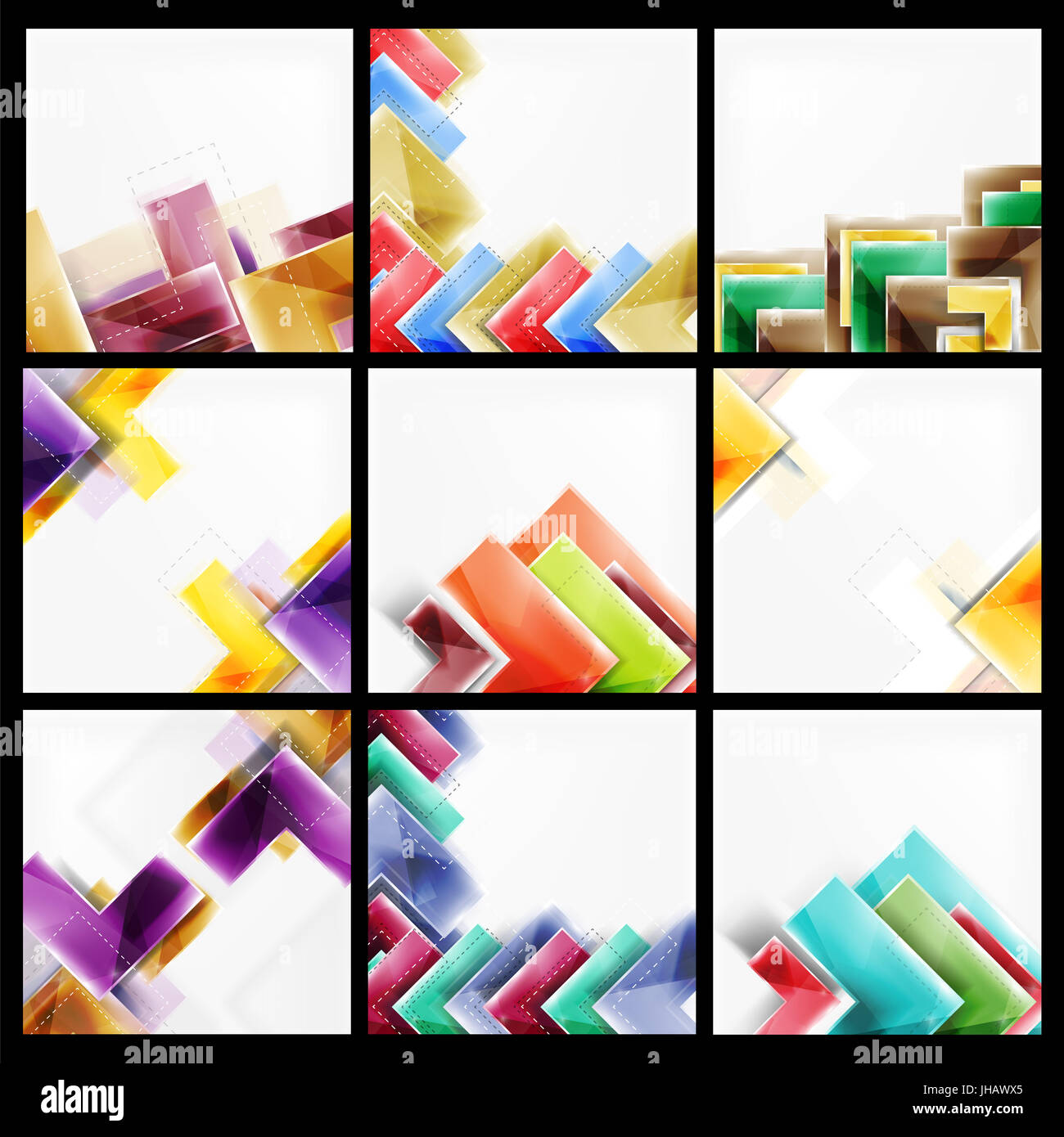 Set of arrow abstract geometric backgrounds. universal blank templates ...