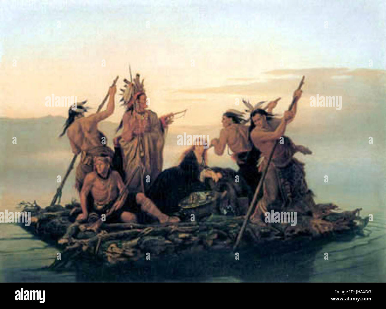 Five Indians and a Captive Stock Photo - Alamy