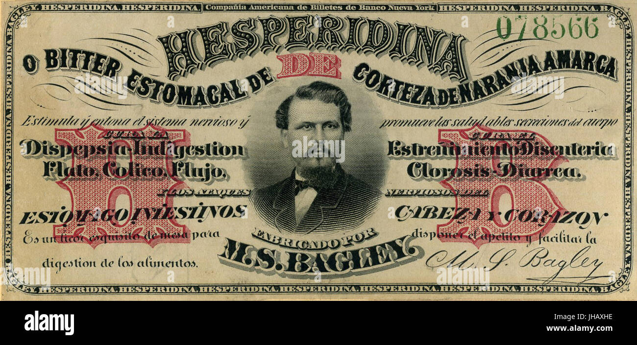 Hesperidina label 1866 Stock Photo - Alamy