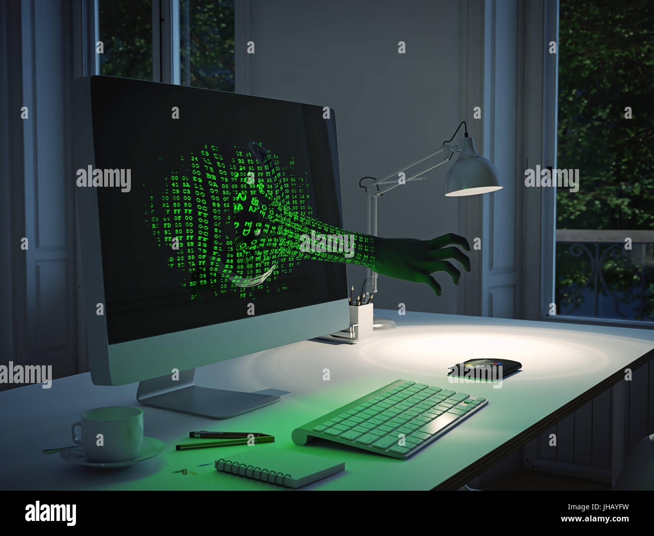 computer hacker attack . 3d rendering Stock Photo - Alamy