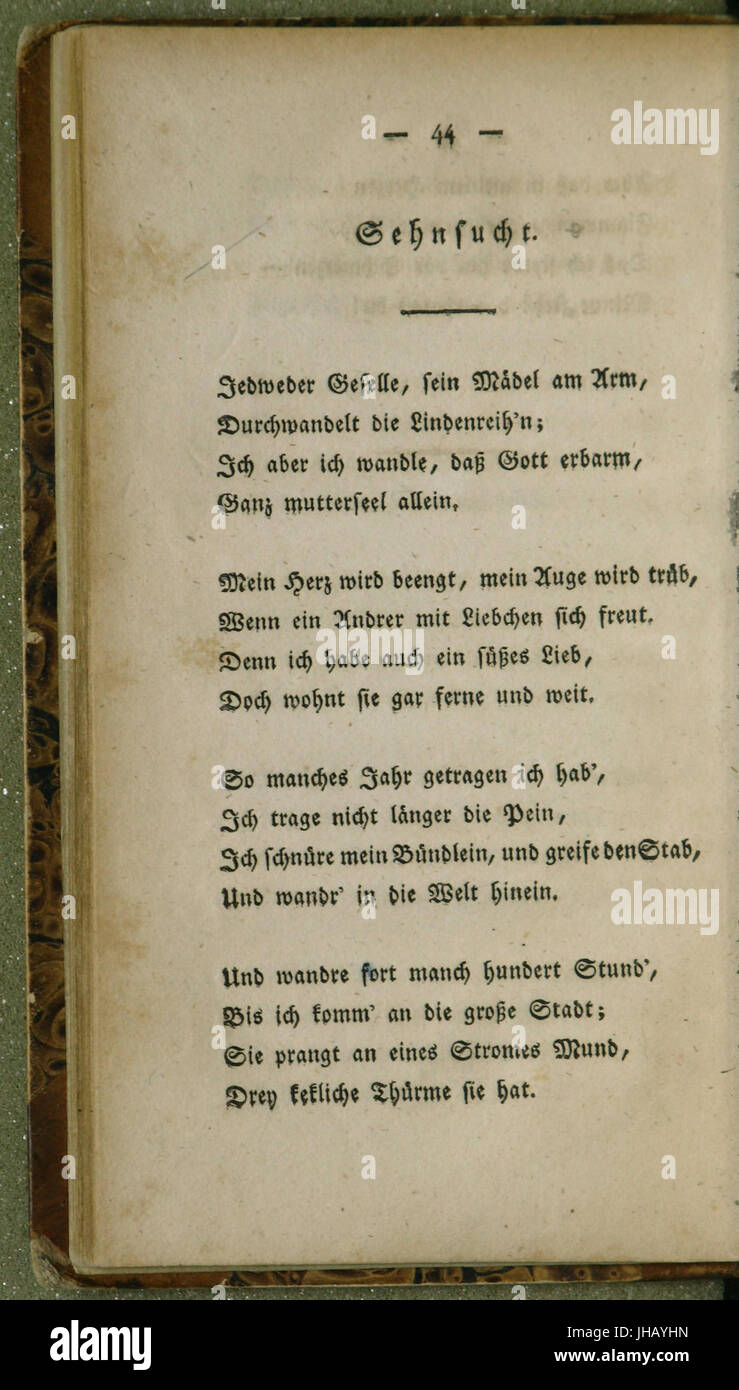 Heine Gedichte 1822 044 Stock Photo - Alamy