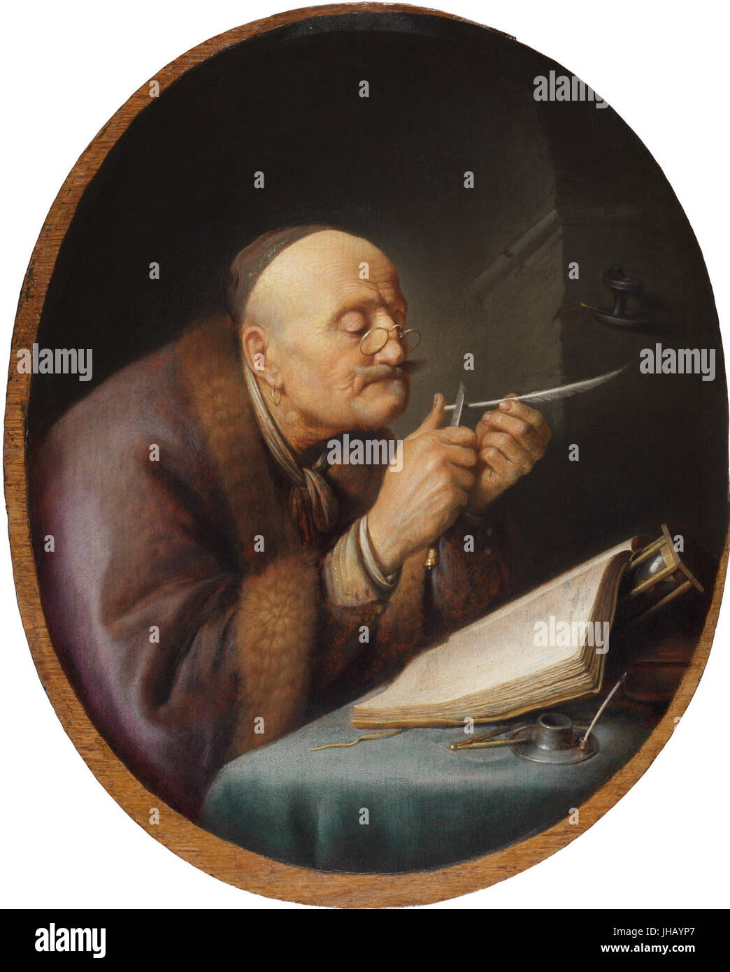 GD-104-Gerrit Dou-A Scholar Sharpening his Quill Stock Photo - Alamy