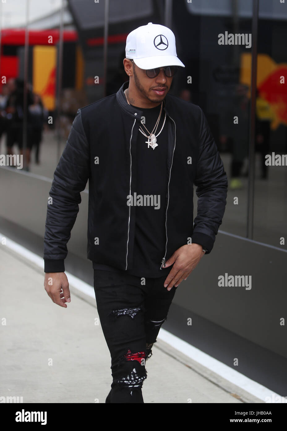 Mercedes' Lewis Hamilton during Paddock Day of the 2017 British Grand ...