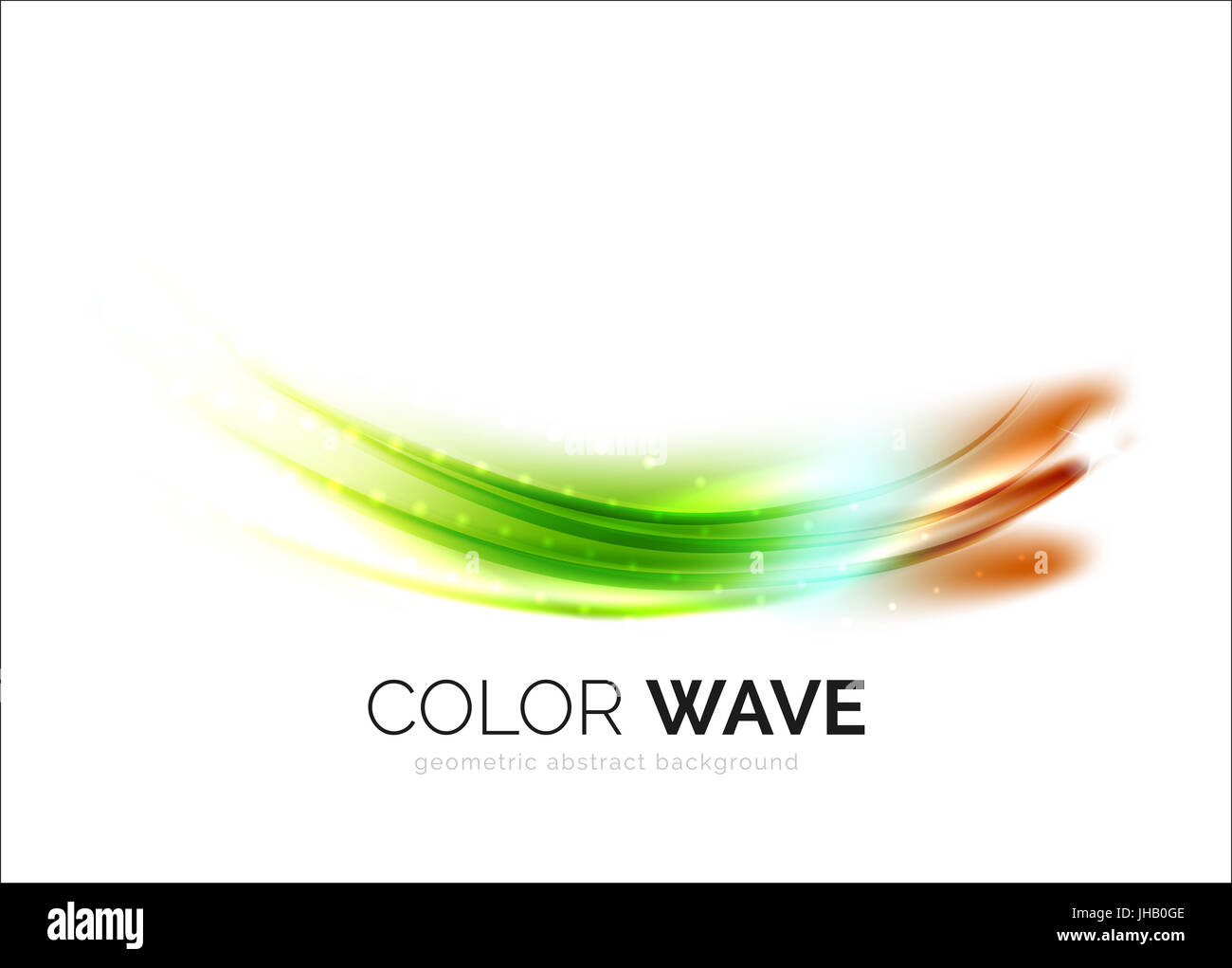 Shiny color wave isolated on white, lines with light effects Stock ...