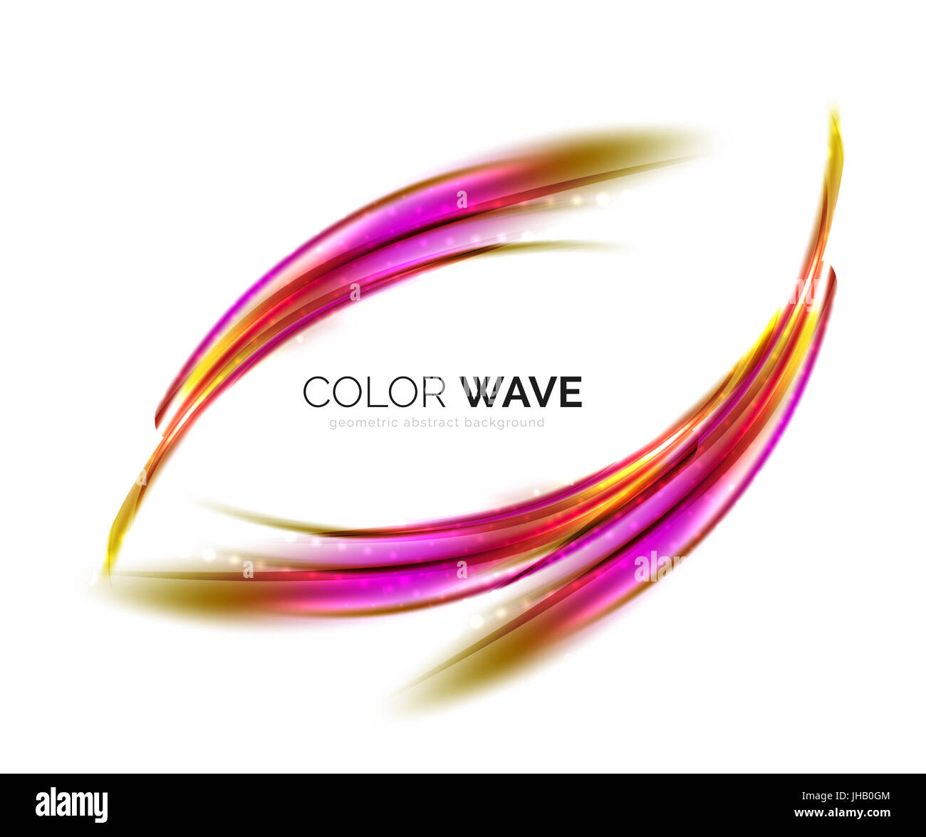 Shiny color wave isolated on white, lines with light effects Stock ...