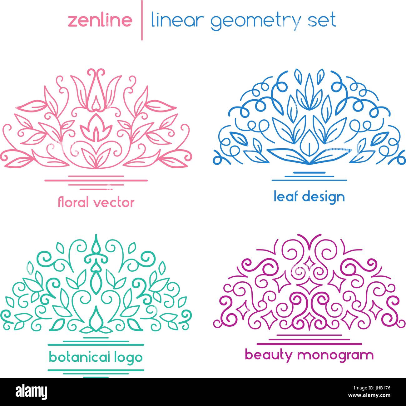 Vector linear abstract emblems Stock Vector Image & Art - Alamy