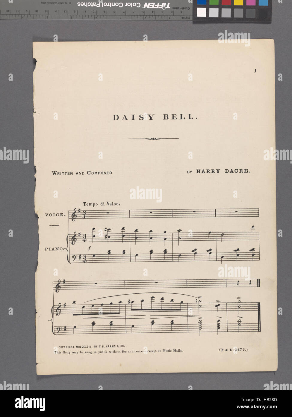 Daisy Bell (NYPL Hades-448696-1689561 Stock Photo - Alamy