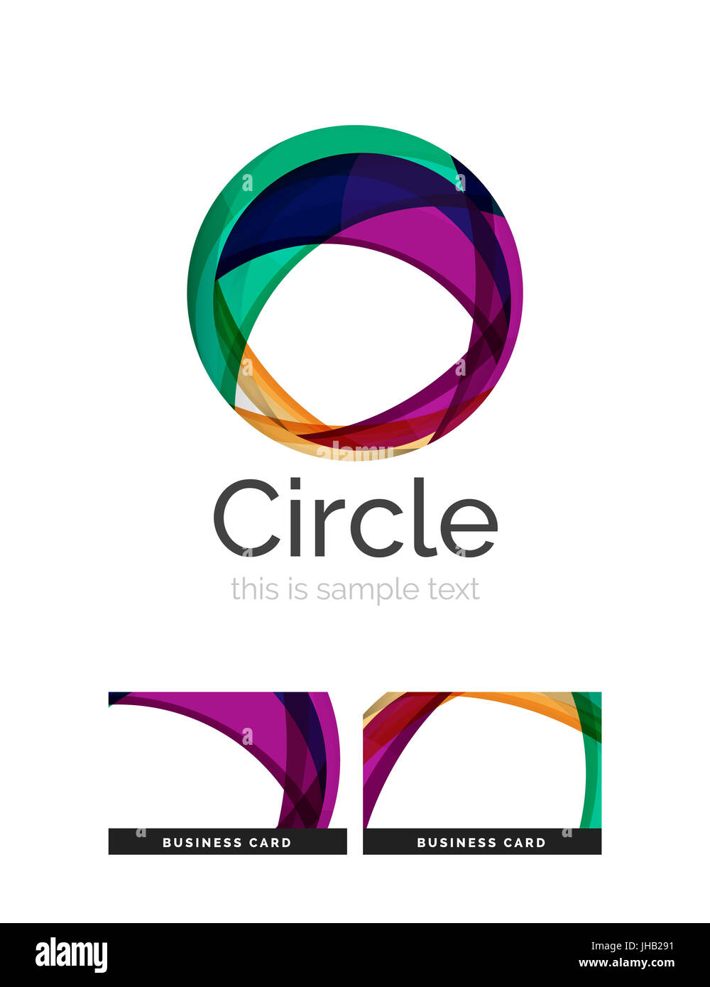 Circle logo. Transparent overlapping swirl shapes. Modern clean ...