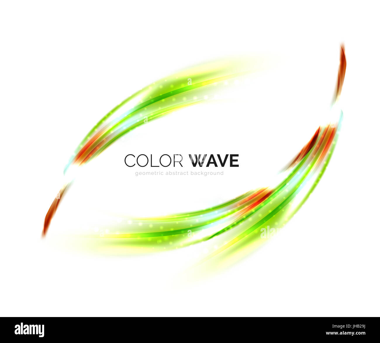 Shiny color wave isolated on white, lines with light effects Stock ...