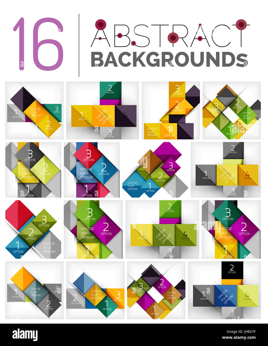 Collection of abstract backgrounds - repetition of square shapes ...