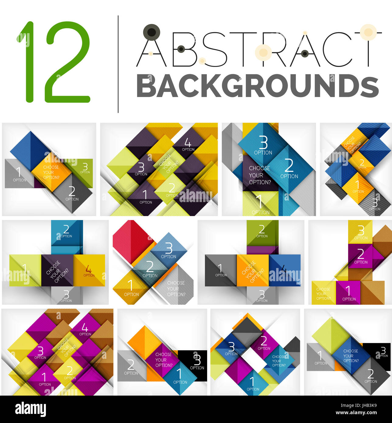 Collection of abstract backgrounds - repetition of square shapes ...