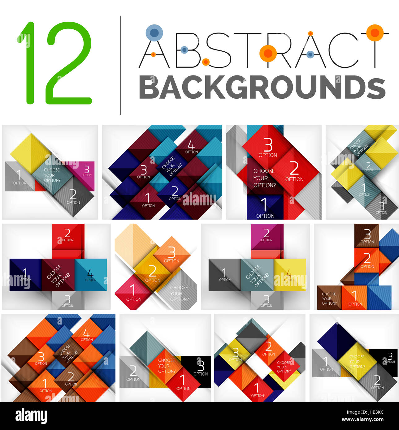 Collection of abstract backgrounds - repetition of square shapes ...