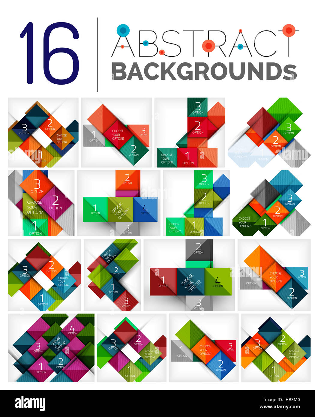 Collection of abstract backgrounds - repetition of square shapes ...