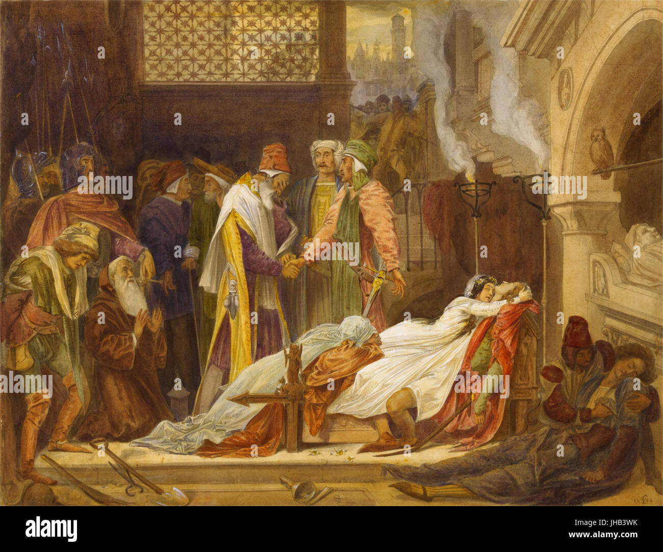 A watercolor painting titled 'Reconciliation' by the artist Leighton ...