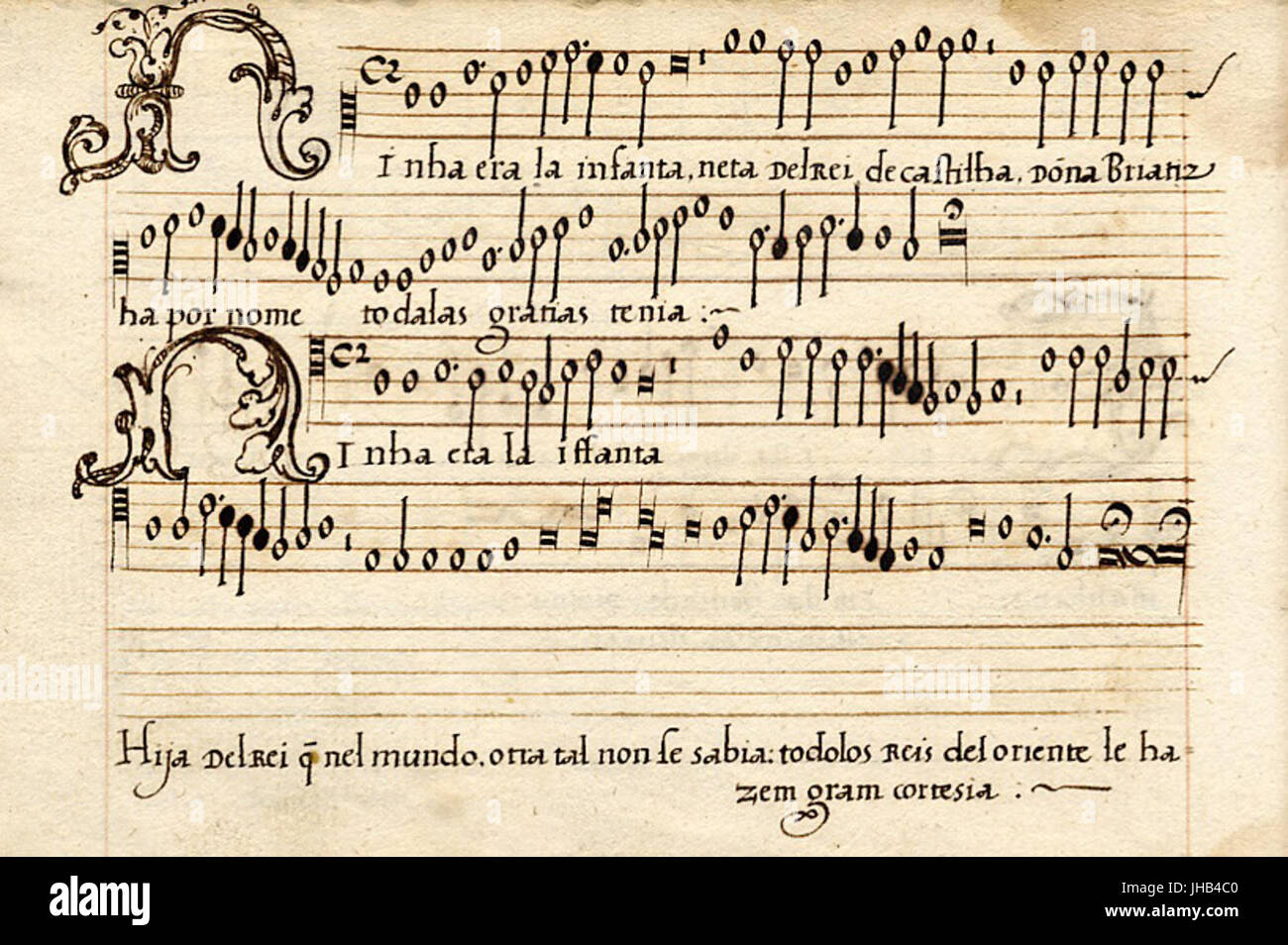 Ninha era la infanta (Cancioneiro de Lisboa Stock Photo - Alamy