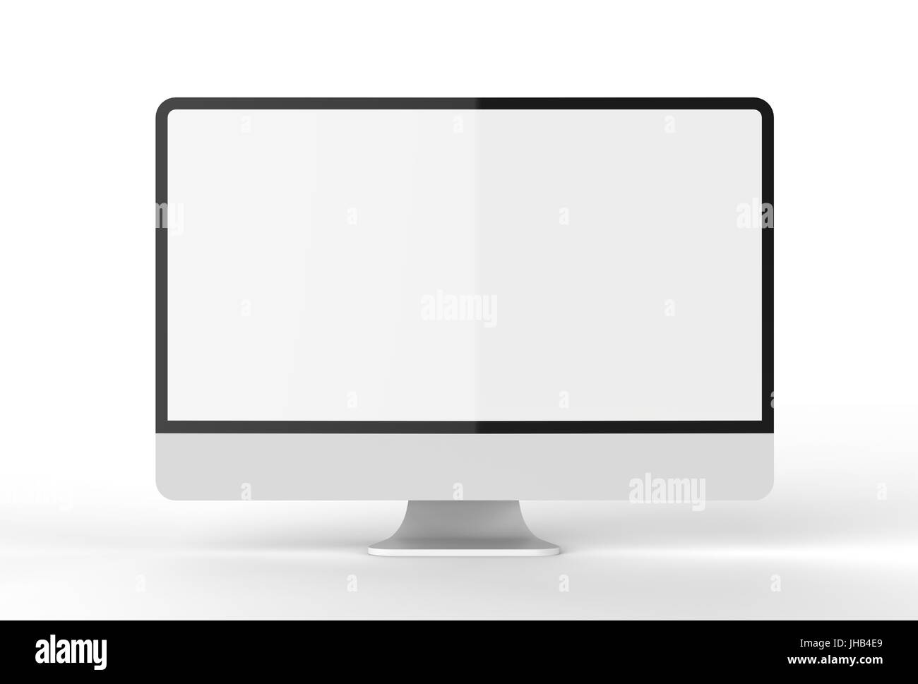 Modern blank monitor screen isolated on white background. 3D ...