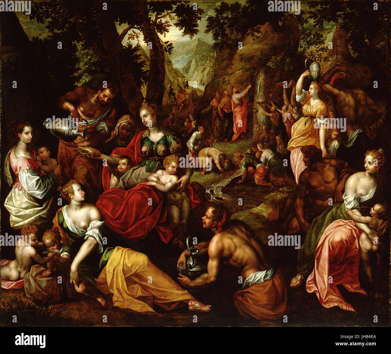 Hendrick de Clerck - Moses striking the rock Stock Photo - Alamy