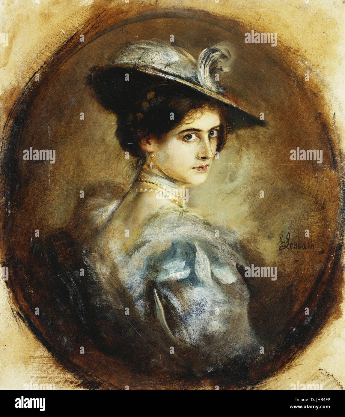 Franz von Lenbach - Portrait of a Lady Stock Photo - Alamy