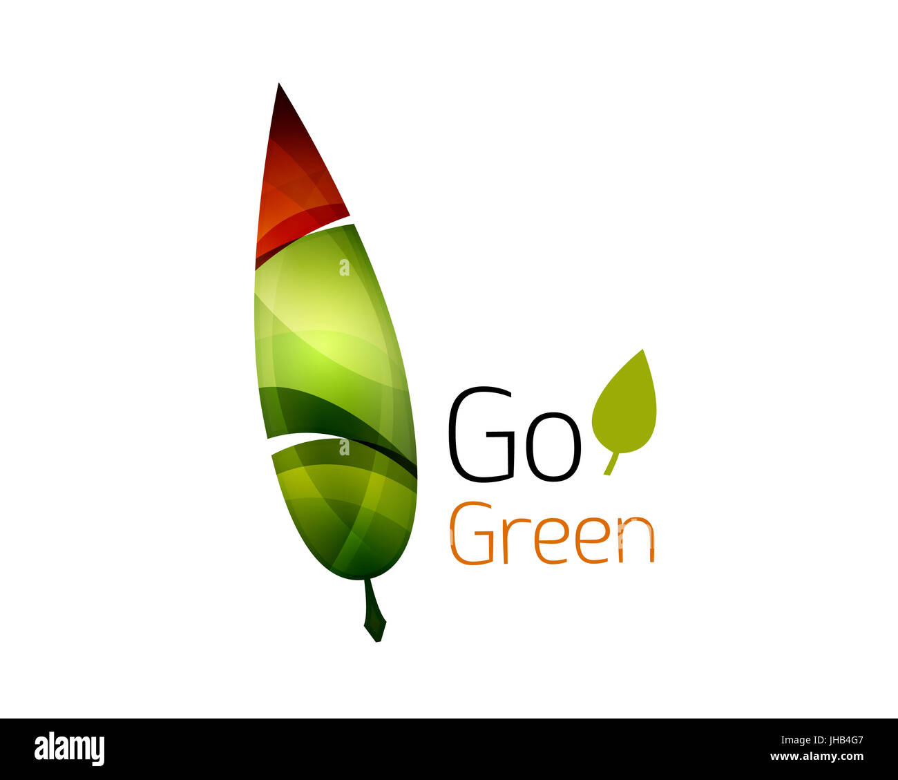 Go green abstract nature logo. illustration Stock Photo - Alamy