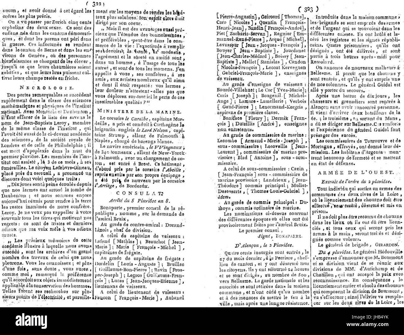 Journal de Bruxelles nr 131 1800 (322, 323 Stock Photo - Alamy