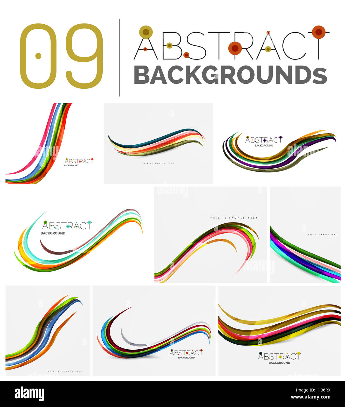 Pack of abstract backgrounds - smooth elegant unusual waves in ...