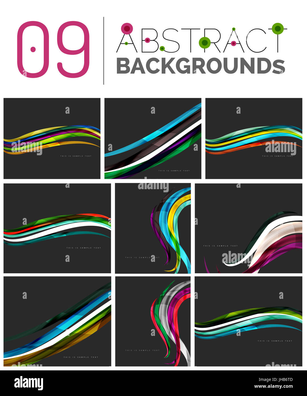 Pack of abstract backgrounds - smooth elegant unusual waves in ...