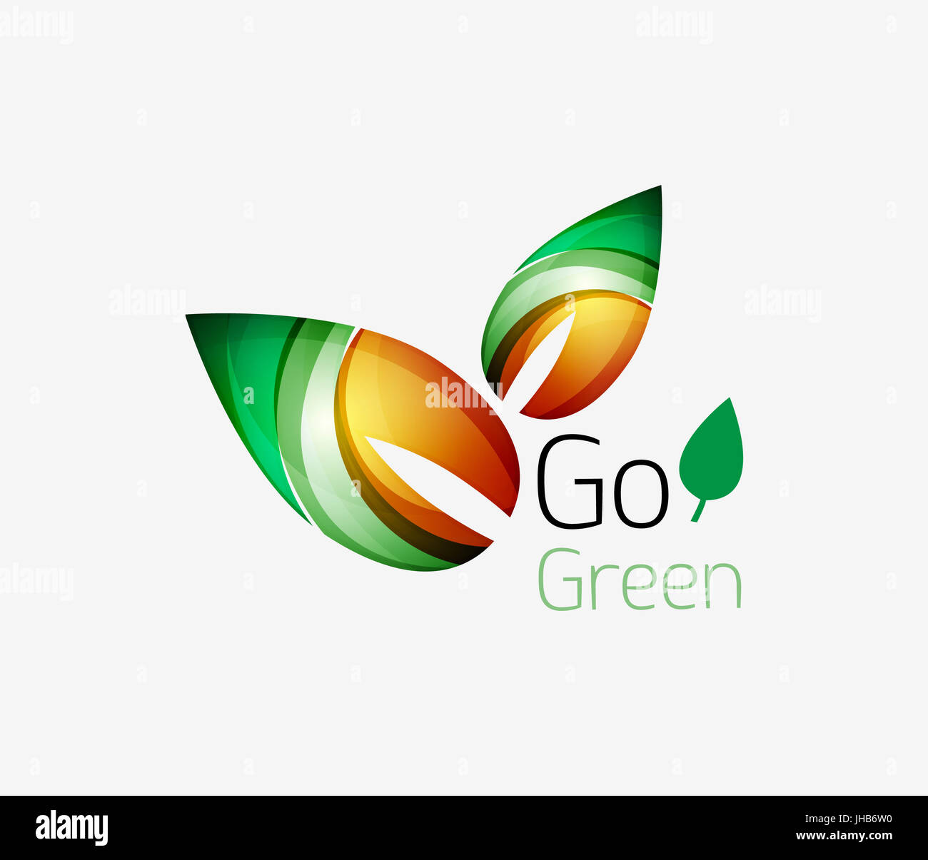 Minimalistic modern abstract leaf design, nature logo. illustration ...