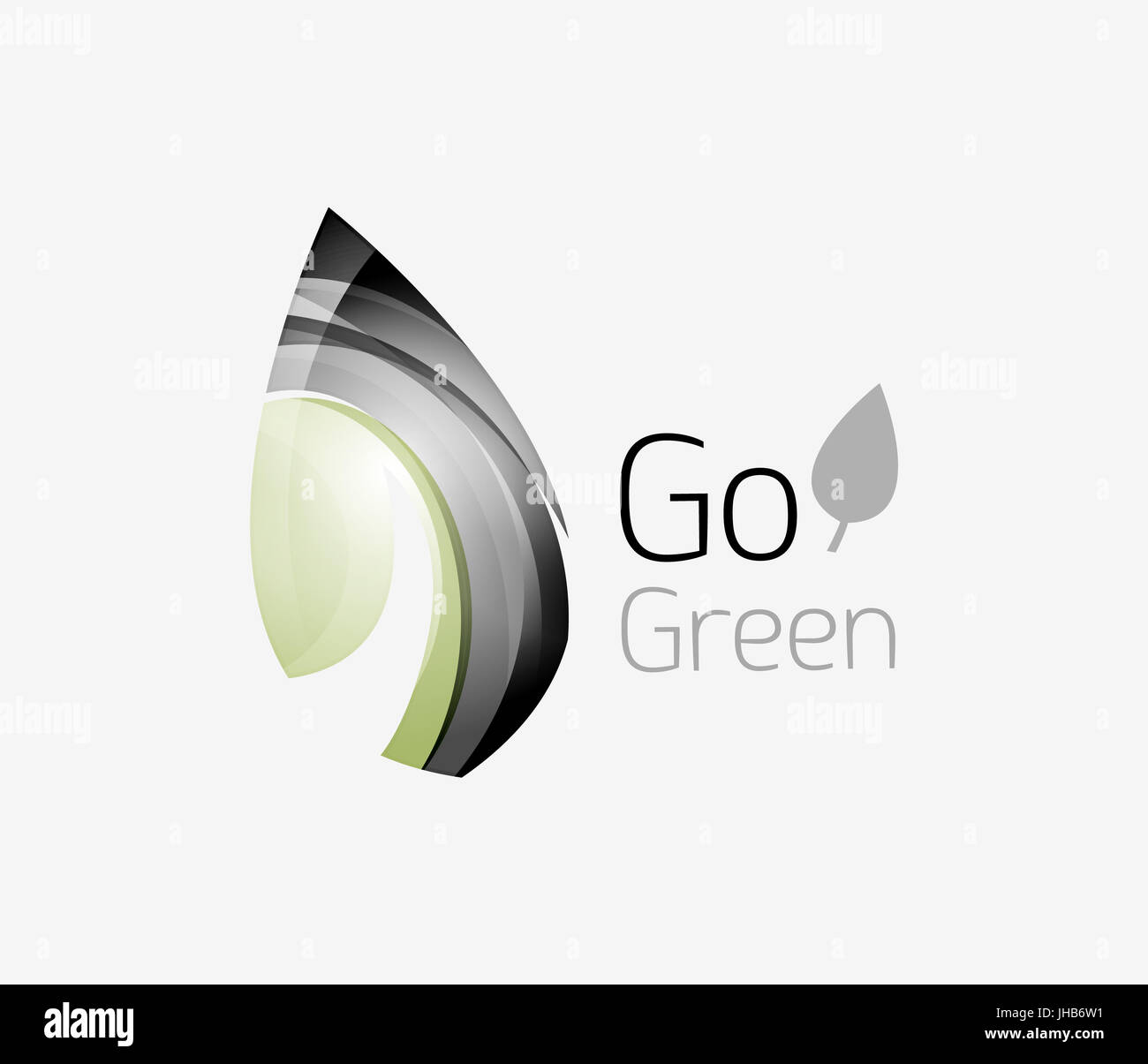 Go green logo. Green nature concept. illustration Stock Photo - Alamy