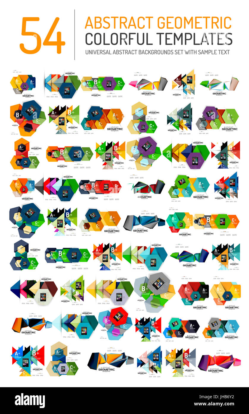 Collection of abstract backgrounds - colorful textured glossy geometric ...