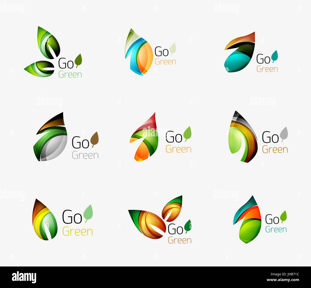 Set of leaf logos. illustration Stock Photo - Alamy