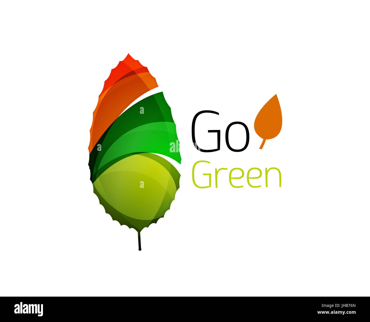 Go green abstract nature logo. illustration Stock Photo - Alamy