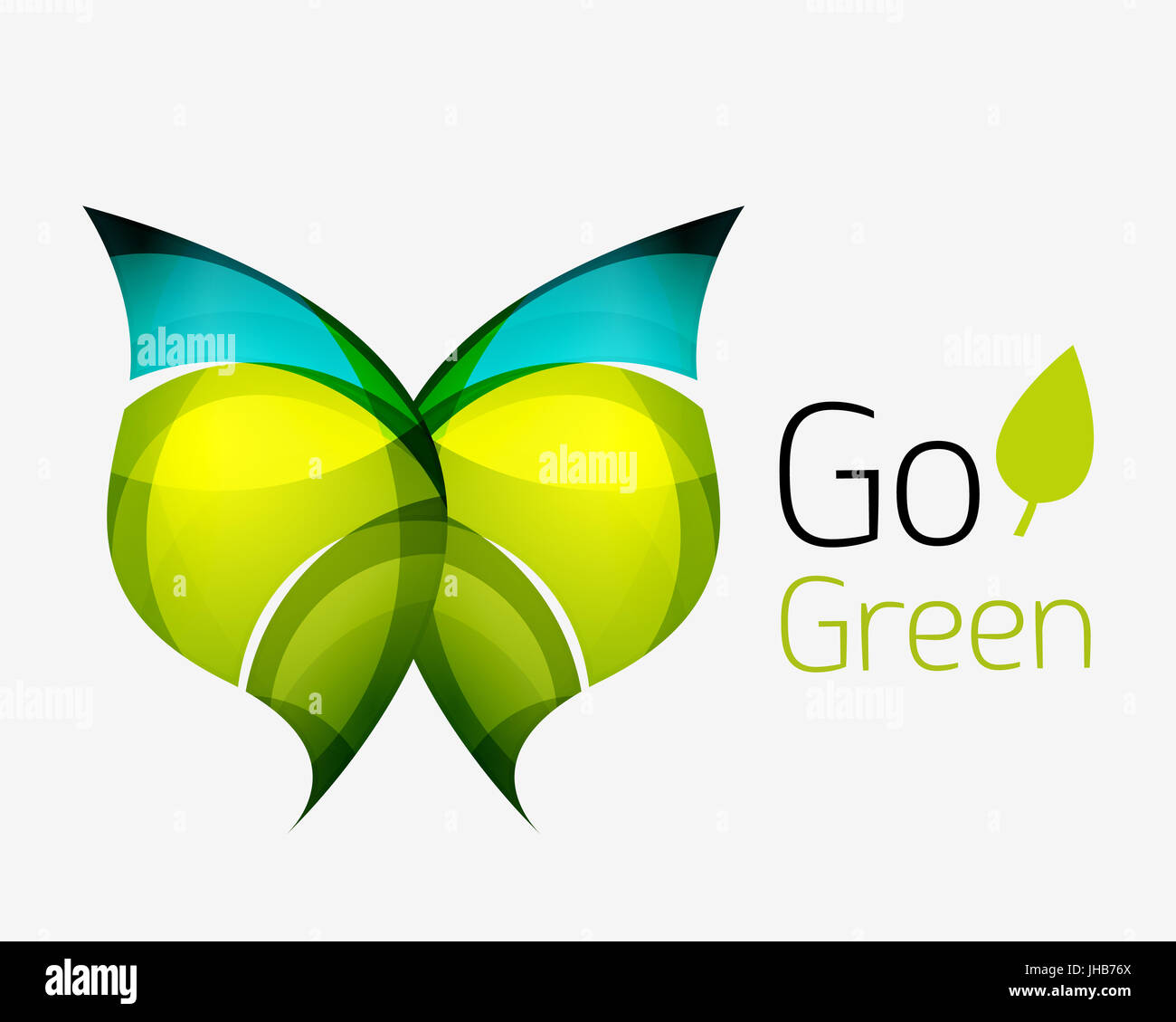 Go green abstract nature logo. illustration Stock Photo - Alamy