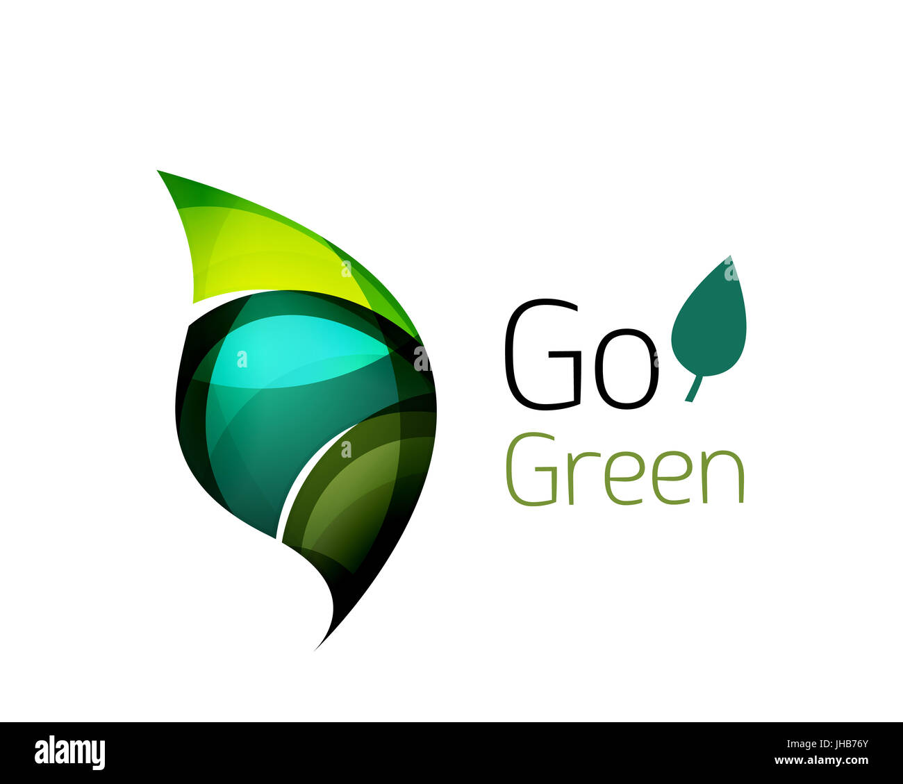 Go green abstract nature logo. illustration Stock Photo - Alamy