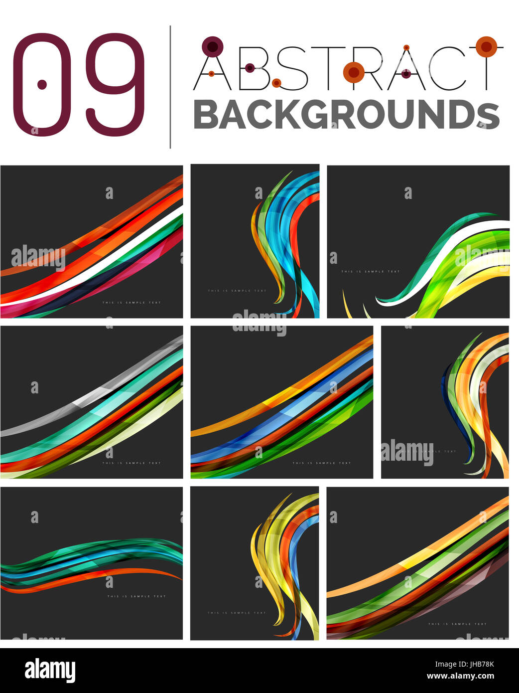 Color smooth waves, abstract identity elements, various colors, line ...