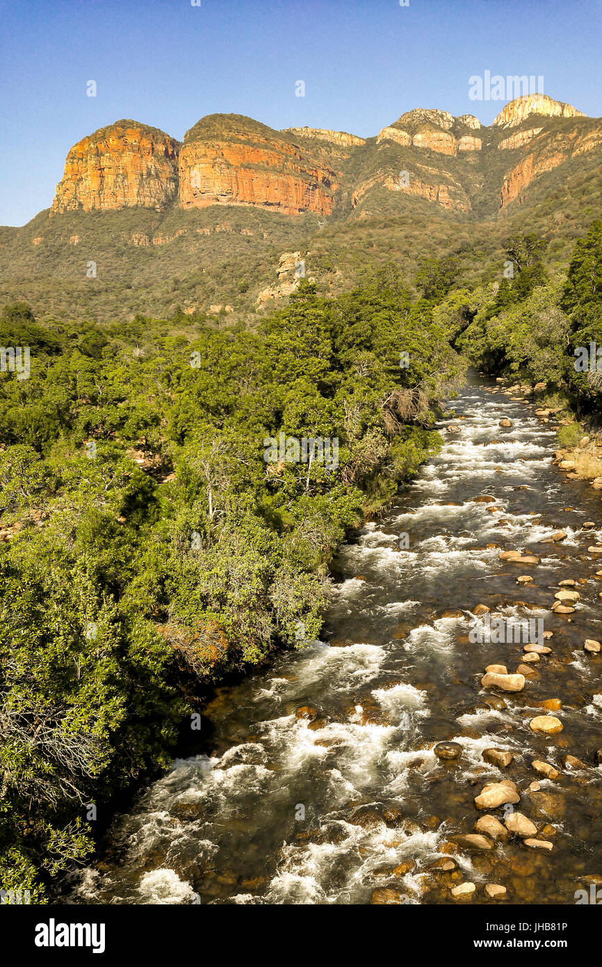 The Blyder River showing the three Rondavels in Mpumalanga South Africa ...