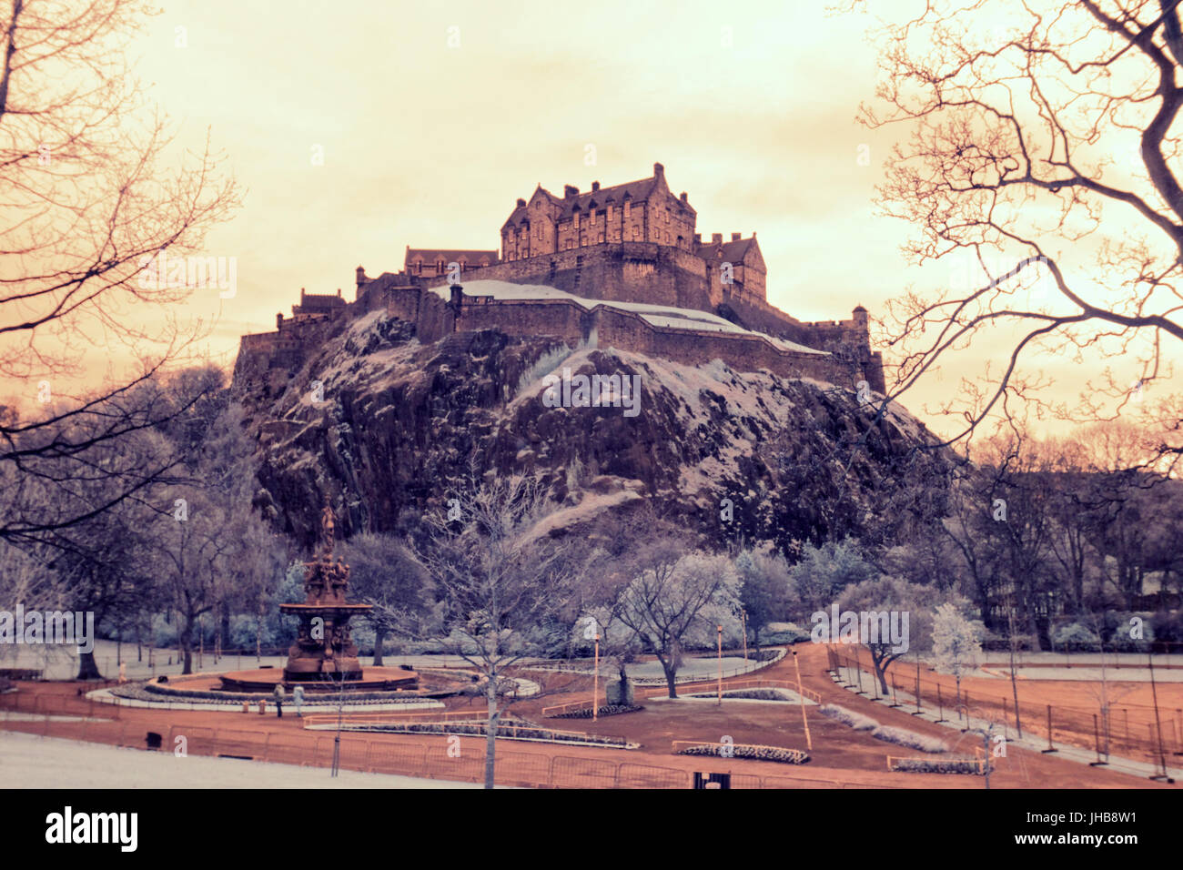 Edinburgh, United Kingdom infra red camera shots Gothic style of the ...